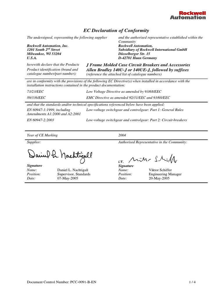 PCC-0091-B-EN With VS Signature | PDF | Electricity | Equipment