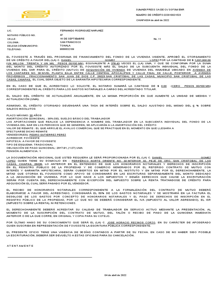 Instrucción Notarial | PDF