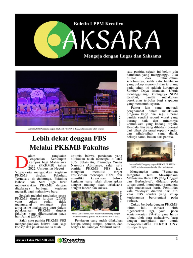 PKKMB FBS UNY 2022: Semangat Integritas | PDF