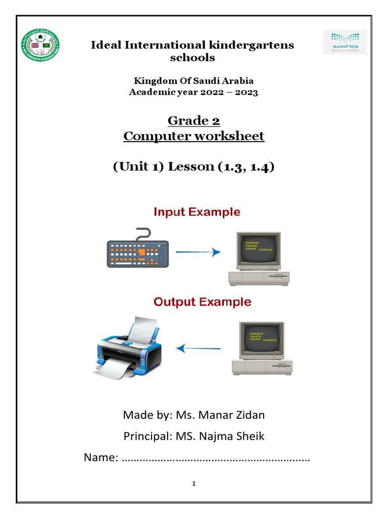 Worksheet (1.3, 1.4) G2 | PDF | Input/Output | Computer Keyboard