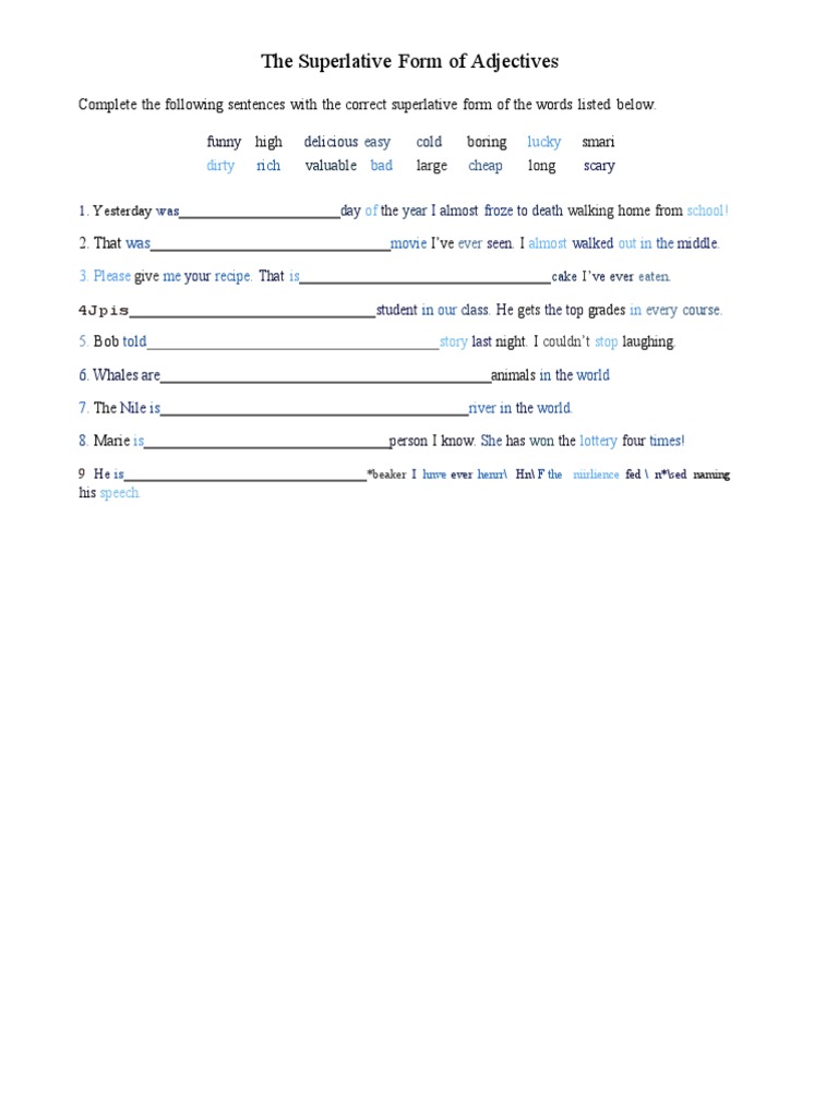 Parative and Superlative | PDF | Grammar | Linguistics