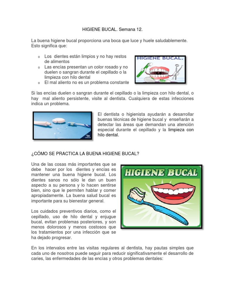 Guía de Higiene Bucal Esencial | PDF | Higiene oral | Odontología