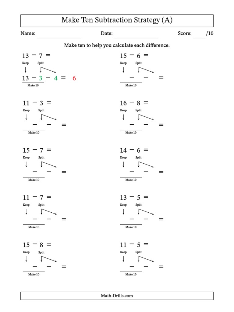 Subtraction Make 10 Strategy 001.1623061209 | PDF