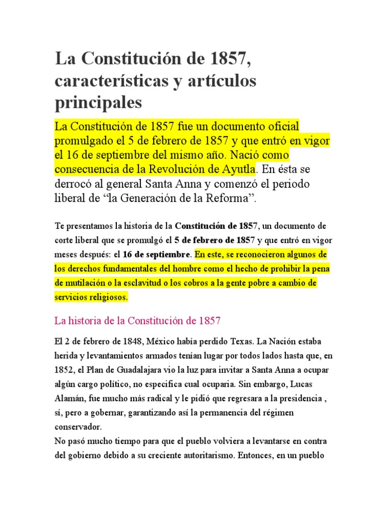 La Constitución de 1857 | PDF | Constitución | Gobierno