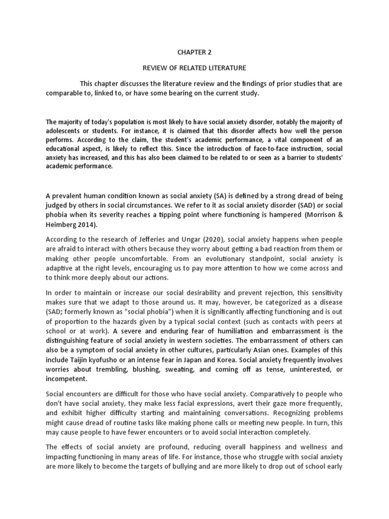 Pr2 (Chapter 2) | PDF | Social Anxiety Disorder | Anxiety