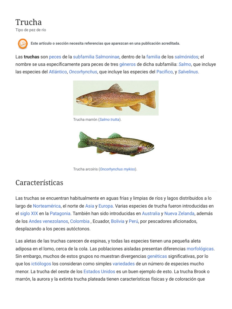 Tipos y características de la trucha | PDF | Trucha | Industria pesquera