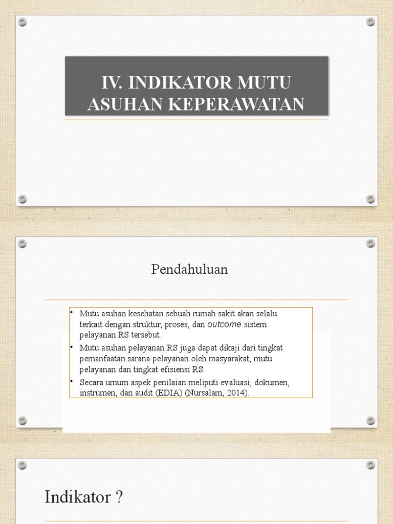 Indikator Penilaian Mutu Asuhan Keperawatan | PDF