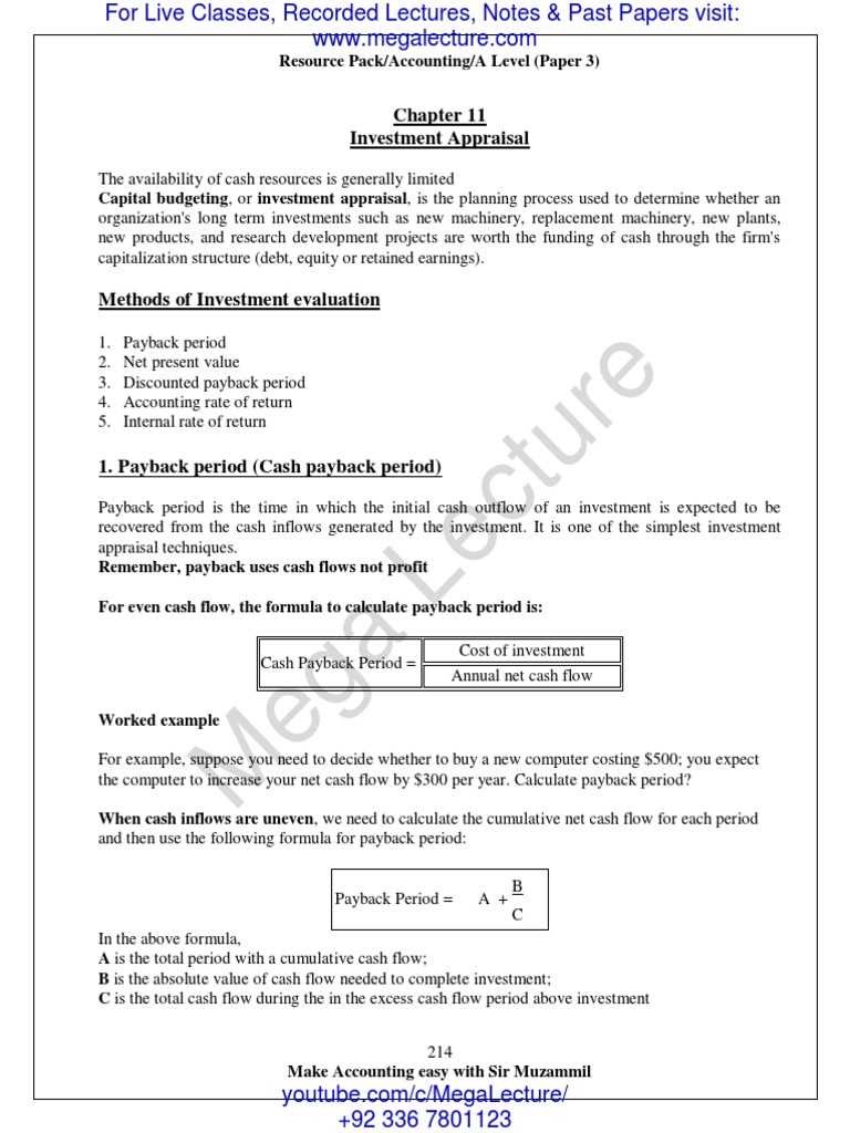 Comprehensive Guide to Investment Appraisal Methods and Techniques ...