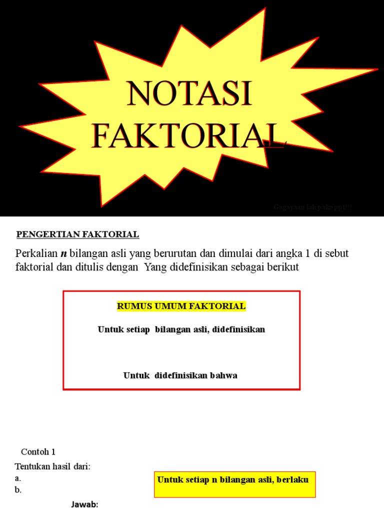 Faktorial | PDF | Metode & Bahan Ajar