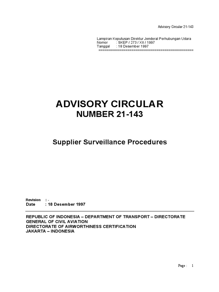 Supplier Surveillance Advisory | PDF | Supply Chain | Verification And ...