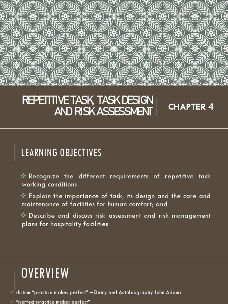 Assessing Repetitive Tasks in Hospitality | PDF | Science & Mathematics