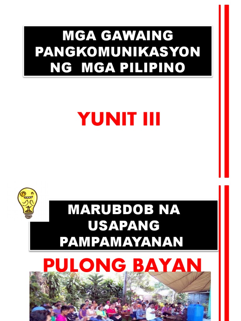 Yunit III 5.Pulong-Bayan | PDF