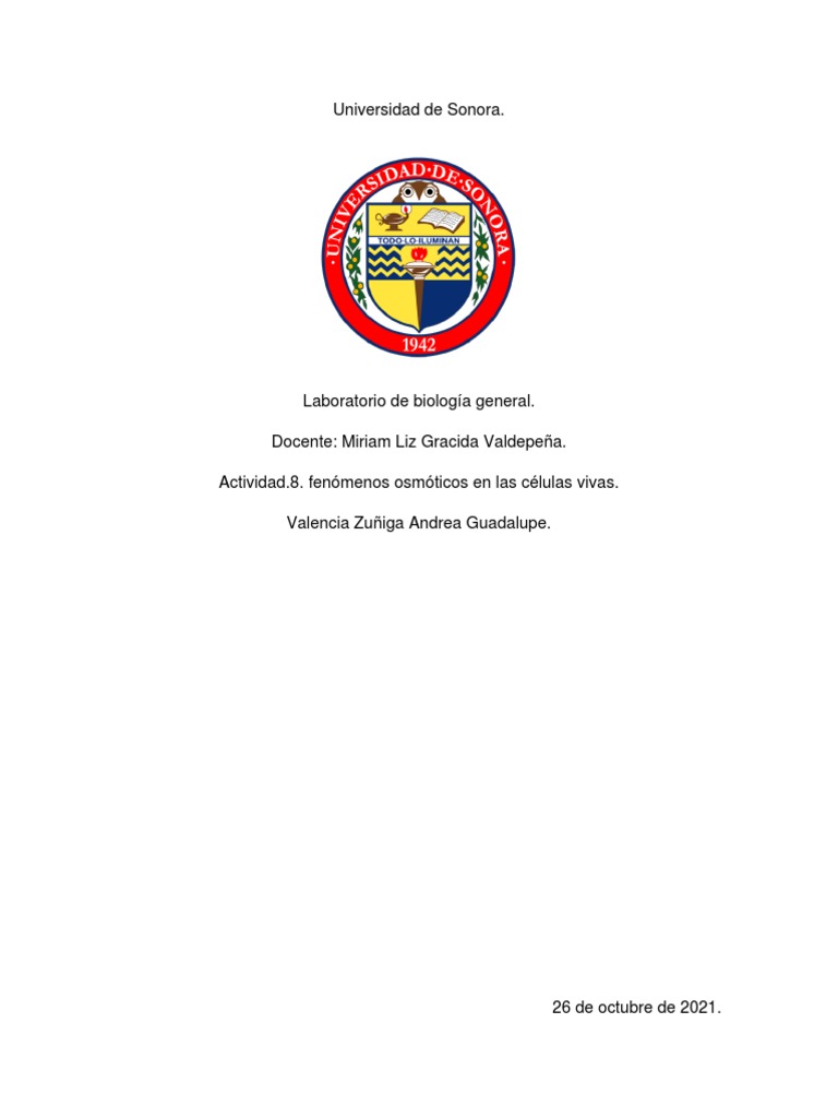 Actividad 8. Fenómenos Osmóticos en Las Células | PDF | Ósmosis ...