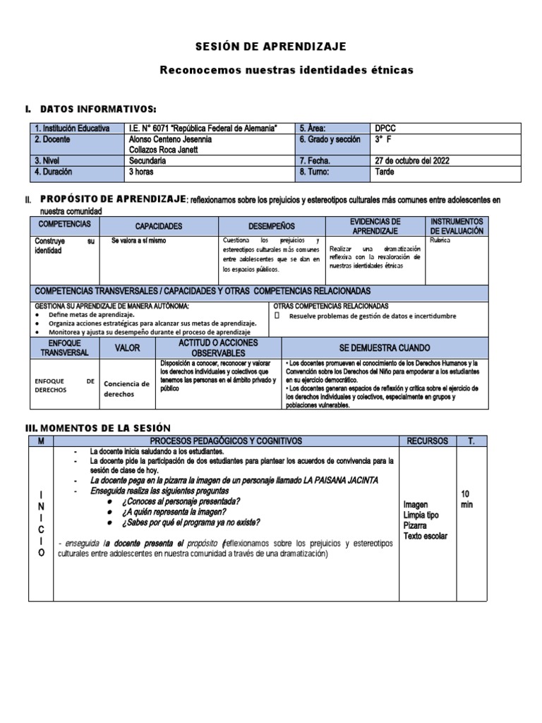 Sesion de DPCC | PDF | Aprendizaje | Evaluación