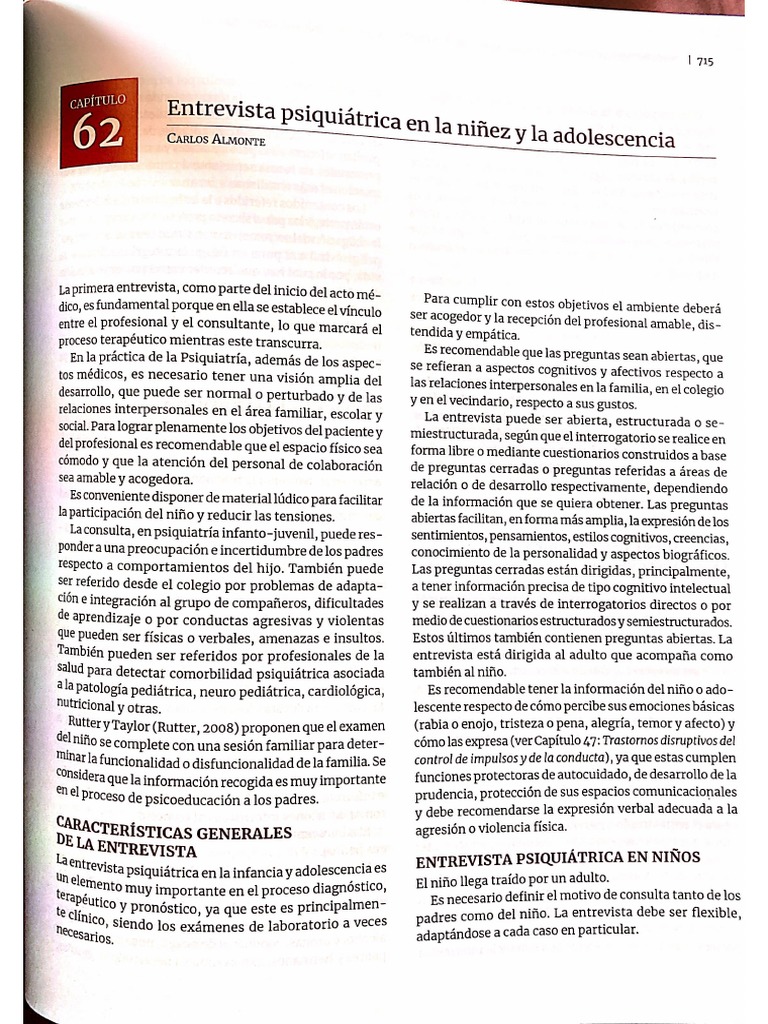 Almonte, C. Montt, E-Entrevista Psiquiátrica de Niñez y Adolescencia ...