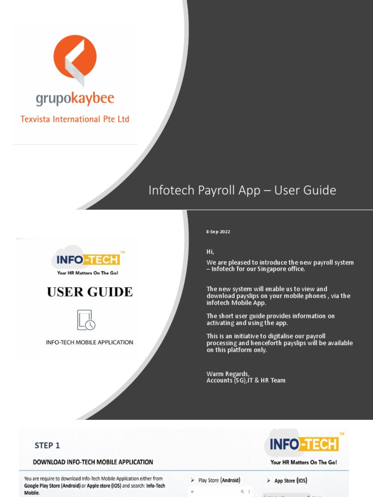 Infotech Payroll App - User Guide | PDF