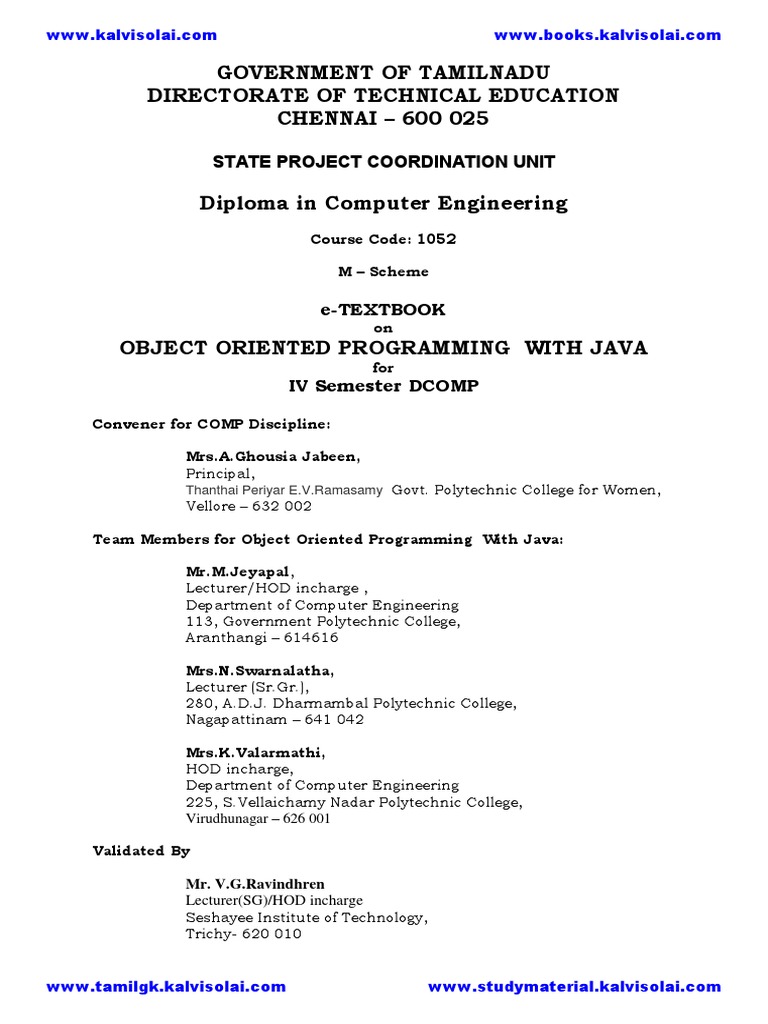 CS Polytechnic Engineering-Oop With Java Semester 4 Text Books | PDF | Java (Programming ...