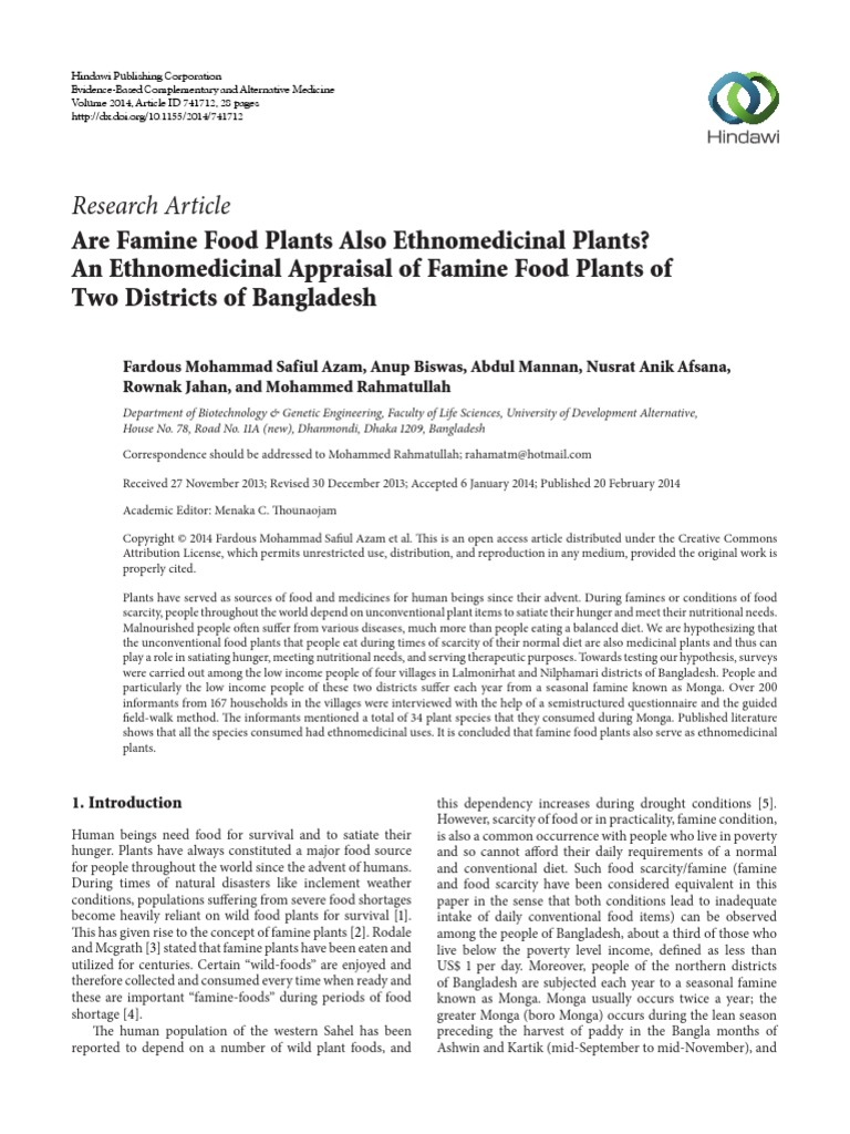 Famine Food Plants | PDF | Foods | Famine