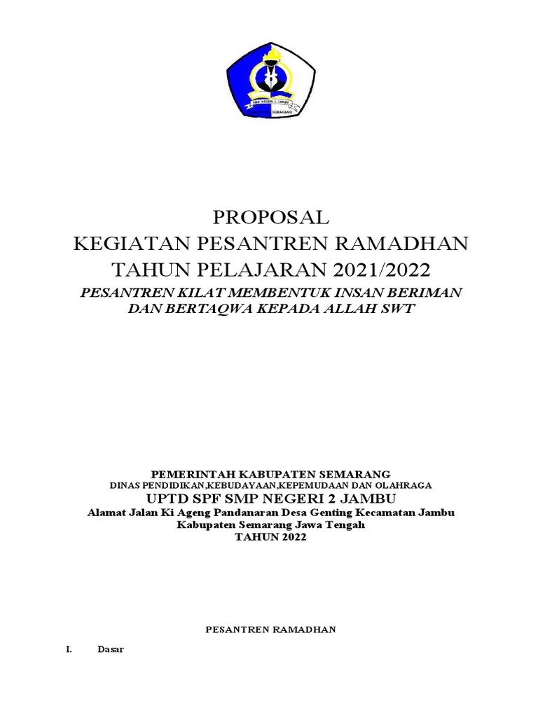 PROPOSAL Pesantren Kilat - 2022 | PDF