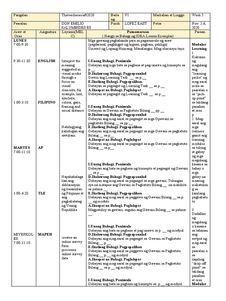 WHLP GR6 Q1 WK5 | PDF