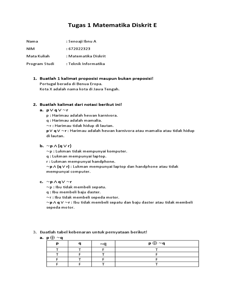 Tugas1 Matdisk E | PDF