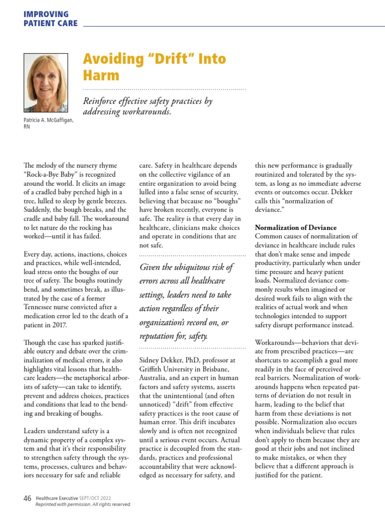 Addressing Normalized Deviance in Healthcare | PDF | Electronic Health ...