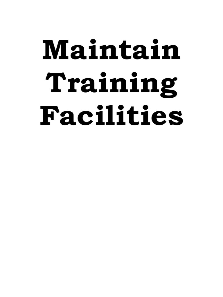 Maintain Training Facilities TMI | PDF | Kitchen | Oven