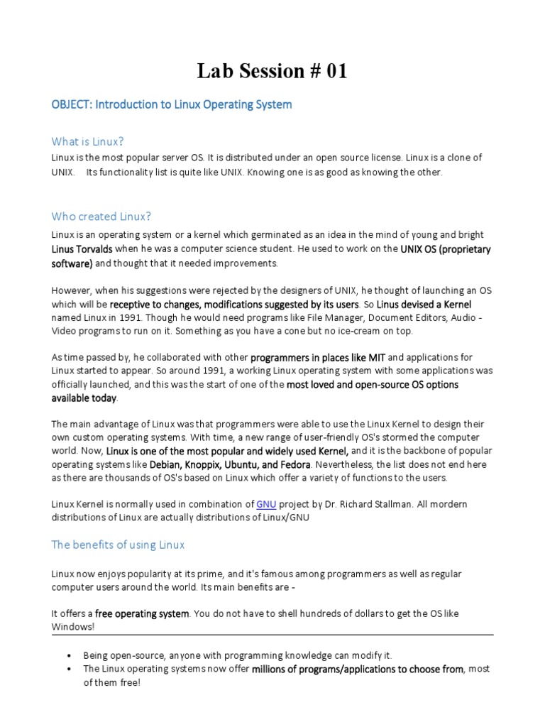 Os Labs | PDF | Linux Distribution | Shell (Computing)