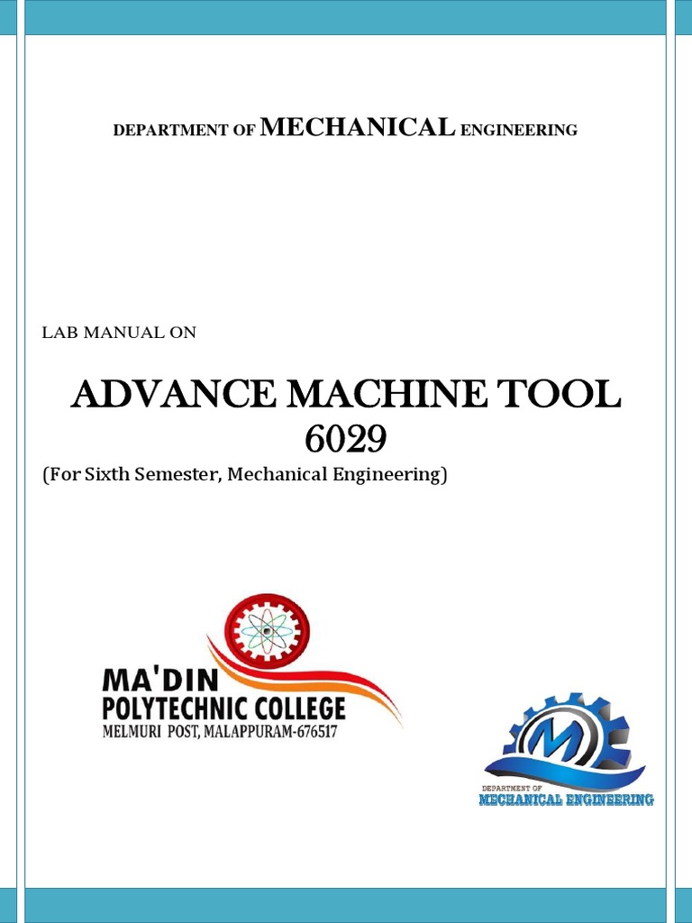 6029 Advanced Machine Tool Lab | PDF | Grinding (Abrasive Cutting ...