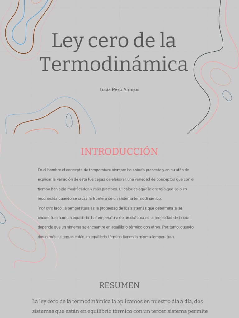 Ley Cero De La Termodinamica Pdf Termodinámica Temperatura 7577