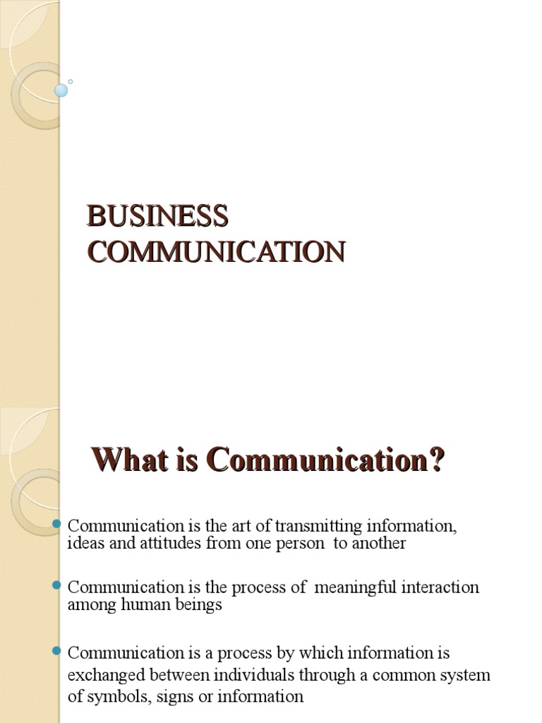 Introduction-Business Communication. | PDF | Communication | Nonverbal ...