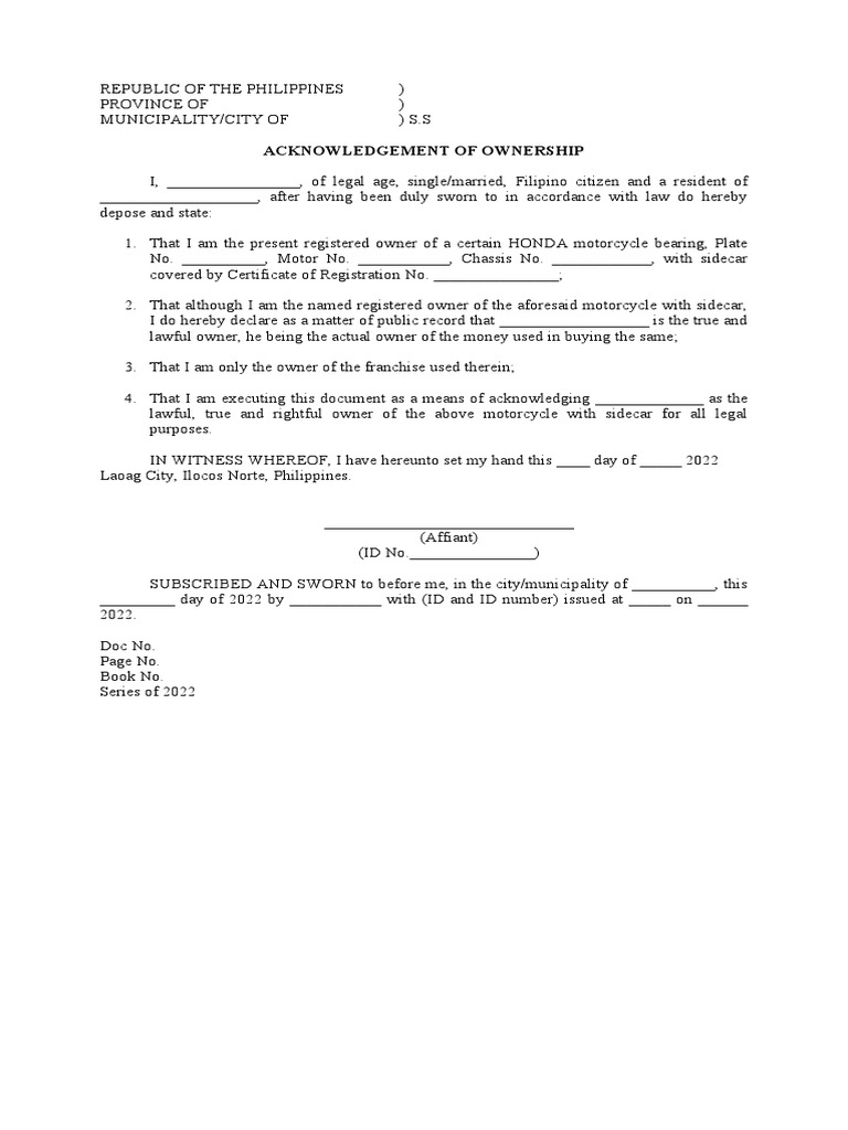 Acknowledgment of Ownership | PDF | Law