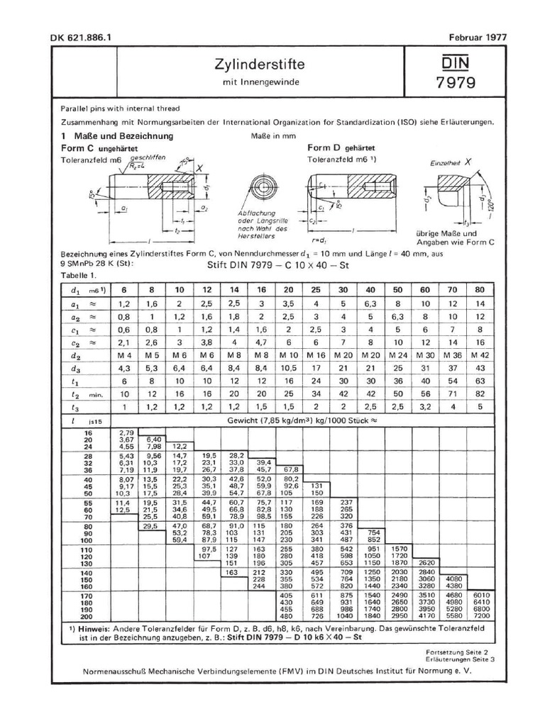 Zylinderstifte Mit Innengewinde - Libgen - Li | PDF