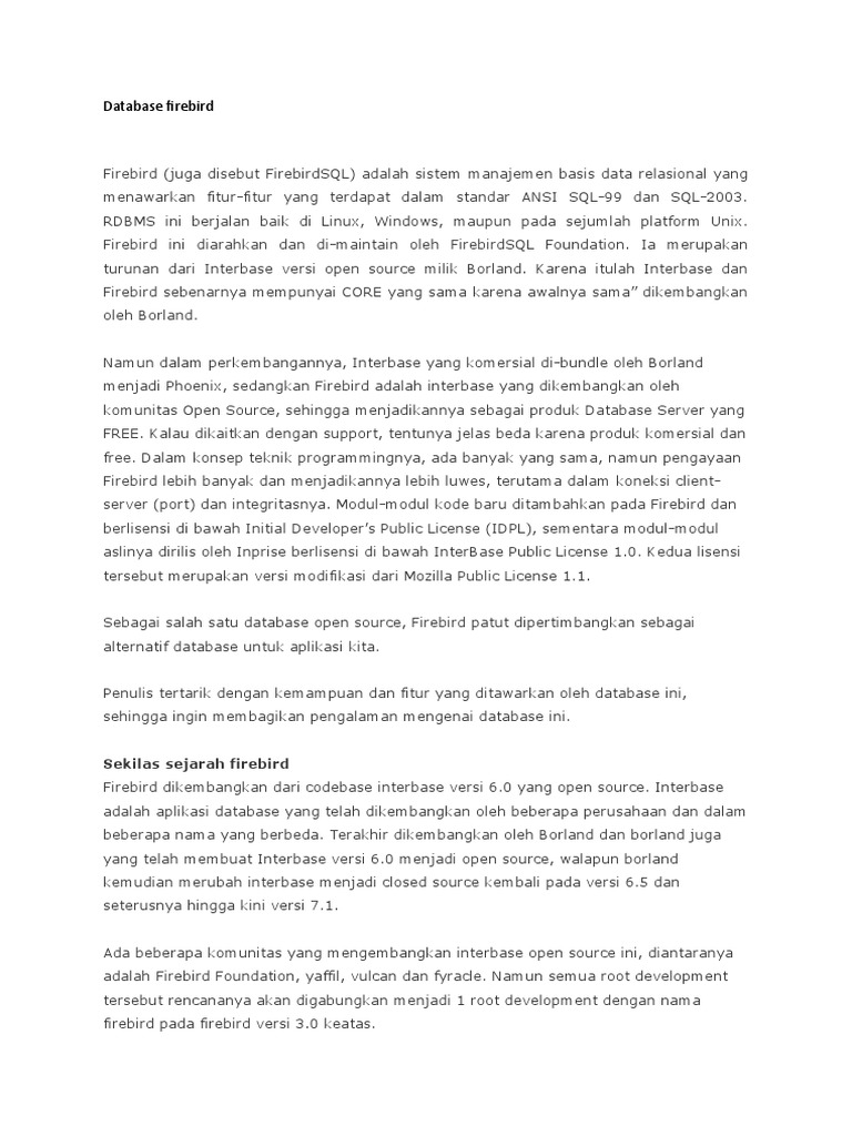 Database Firebird | PDF