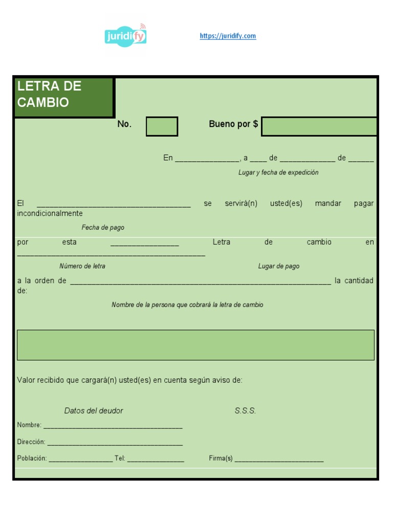 Formato Letra de Cambio | PDF | Pagaré