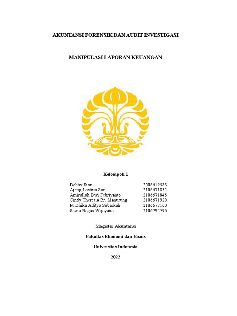 Manipulasi Laporan Keuangan | PDF