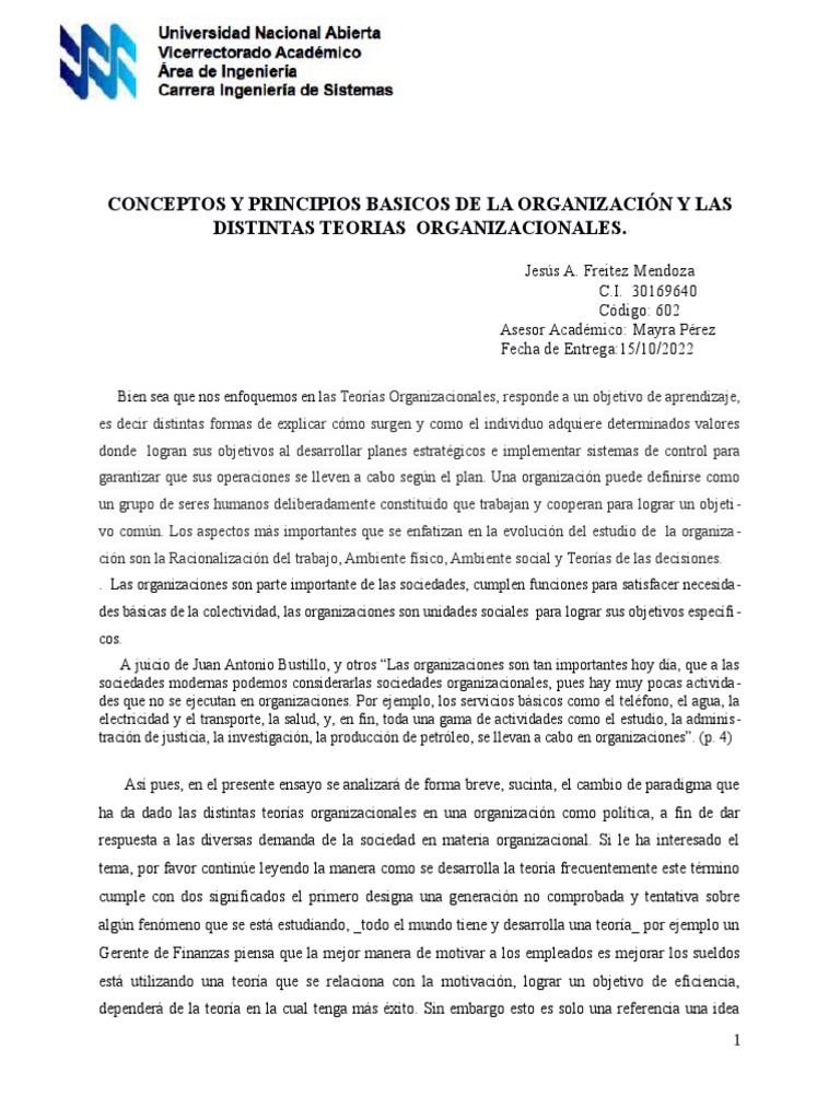 ENSAYO Jesus A. Freitez Unidad I 602 | PDF | Teoría | Sociedad