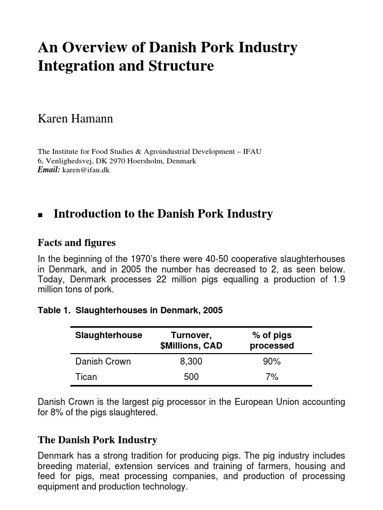 Danish Pig Market | PDF | Pork | Denmark