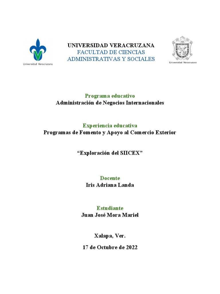 Portal SIICEX - JuanJoséMora | PDF | El comercio internacional | México