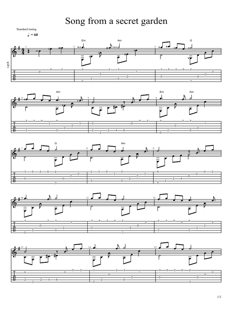 Song from a Secret Garden Sheet Music | PDF