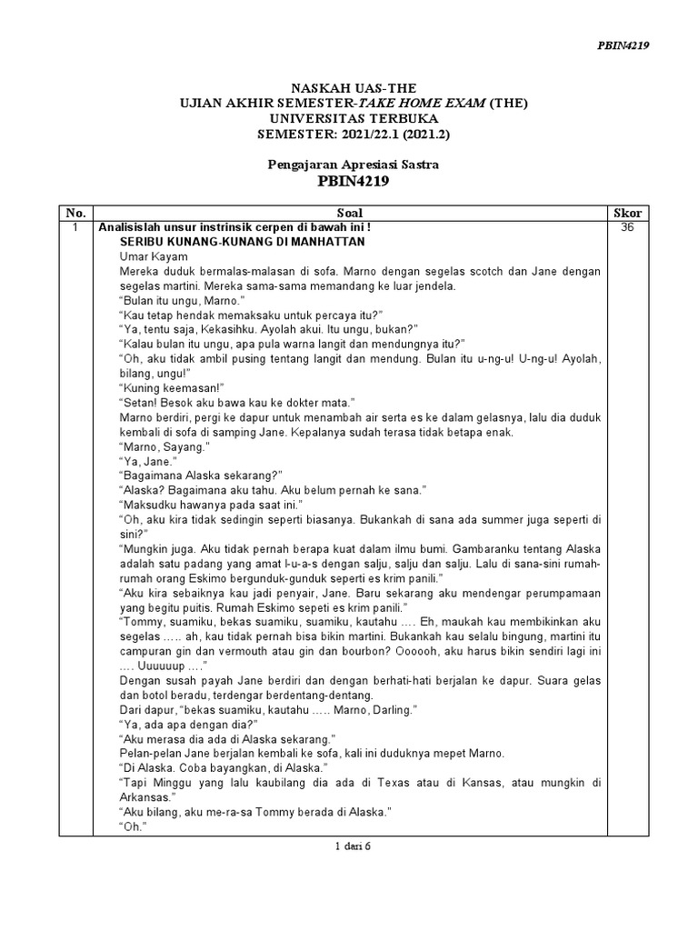 Naskah PBIN4219 The 1 | PDF