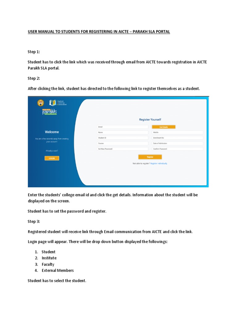 AICTE Student Registration Guide | PDF | Career & Growth | Business