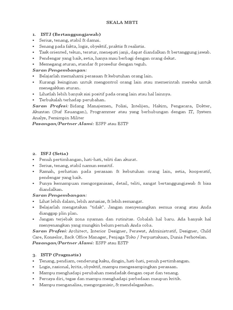 Skala Mbti | PDF