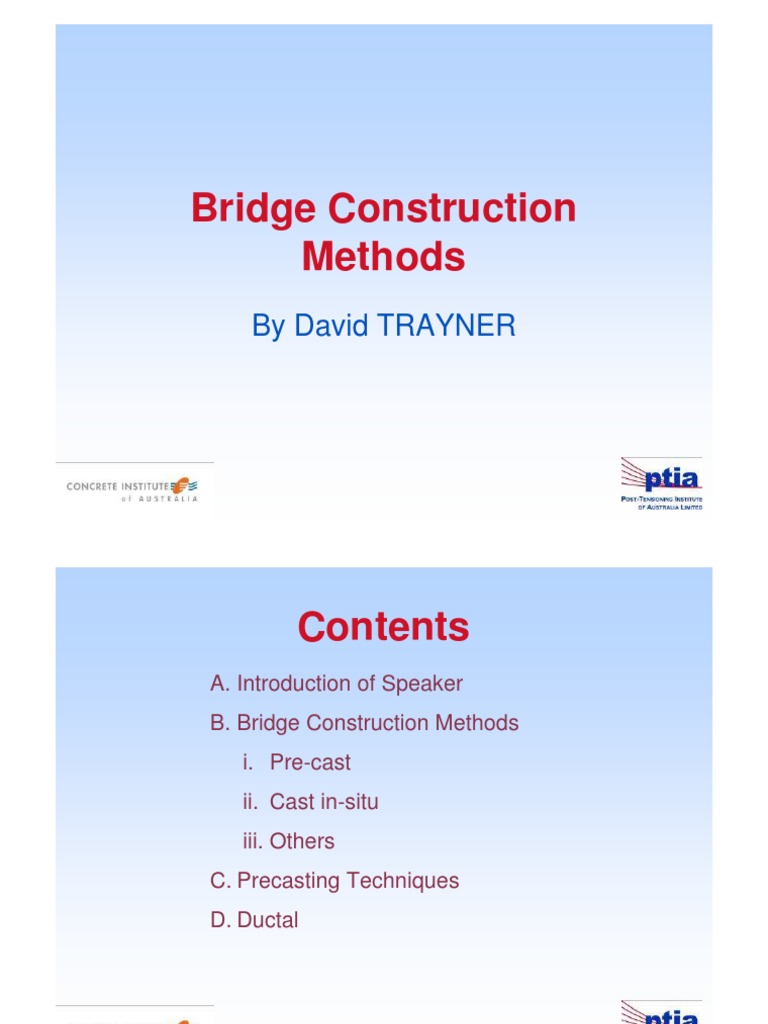 Bridge Construction Methods Contents | PDF | Precast Concrete ...