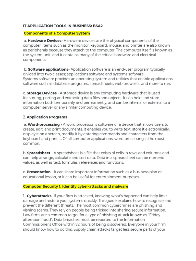 IT Application Tools in Business - Module 1 | PDF | Databases | Spreadsheet