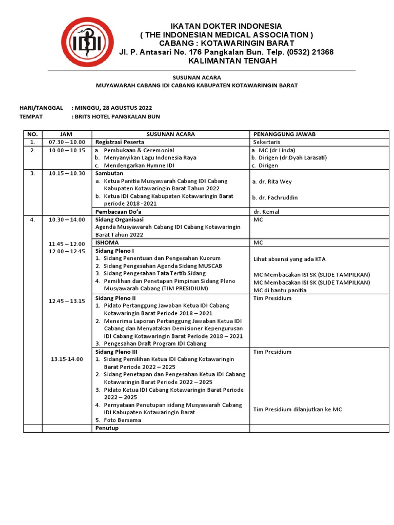 Susunan Acara Muscab 2022. | PDF