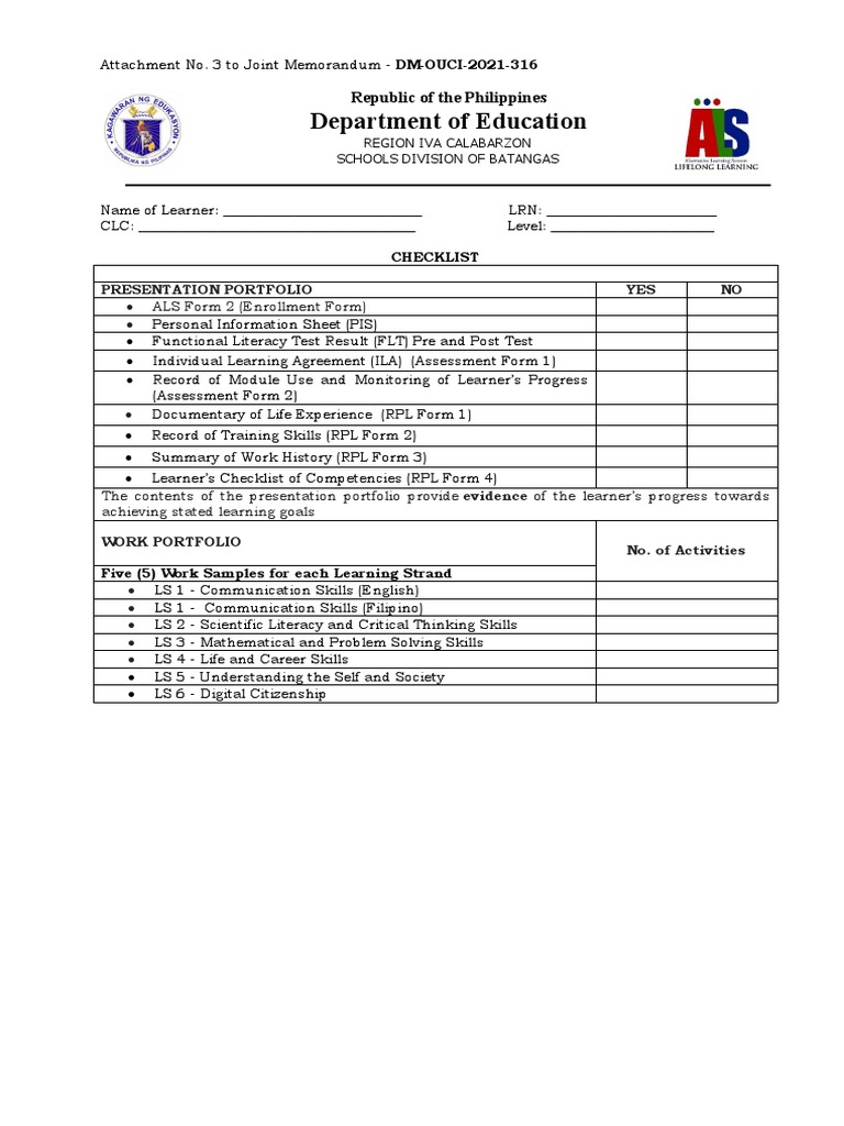 Checklist Portfolio | PDF