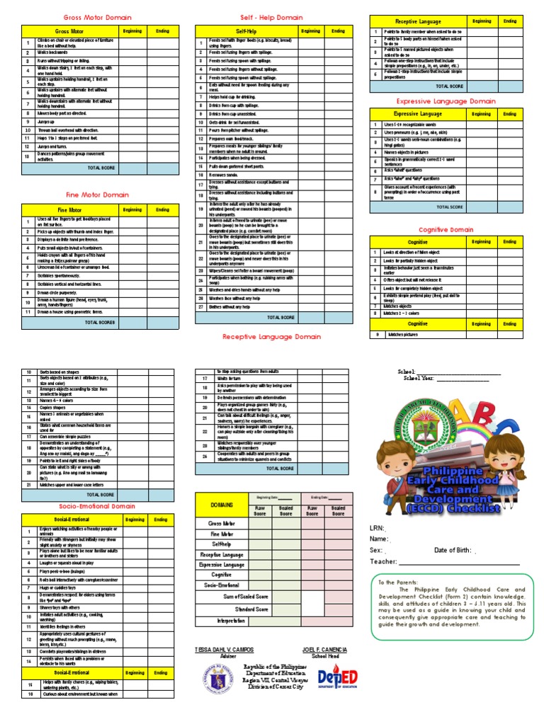 Unified Eccd Checklist - English | Download Free PDF | Toys | Cognitive ...
