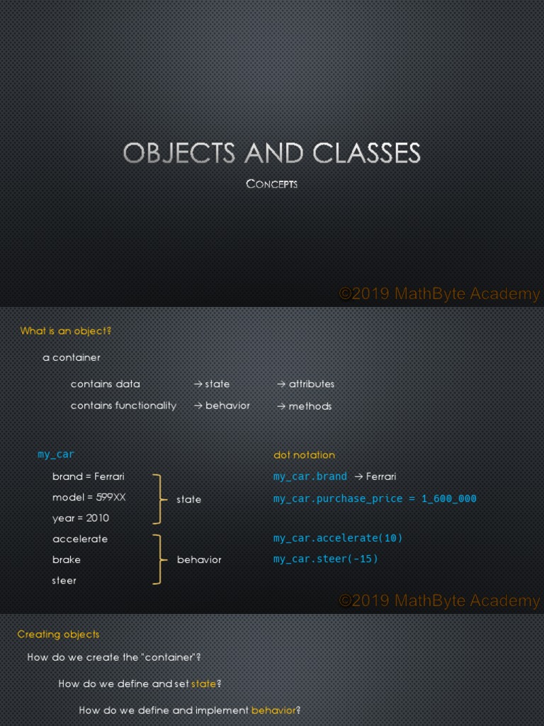 Objects And Classes Lecture Pdf Class Computer Programming Object Computer Science 