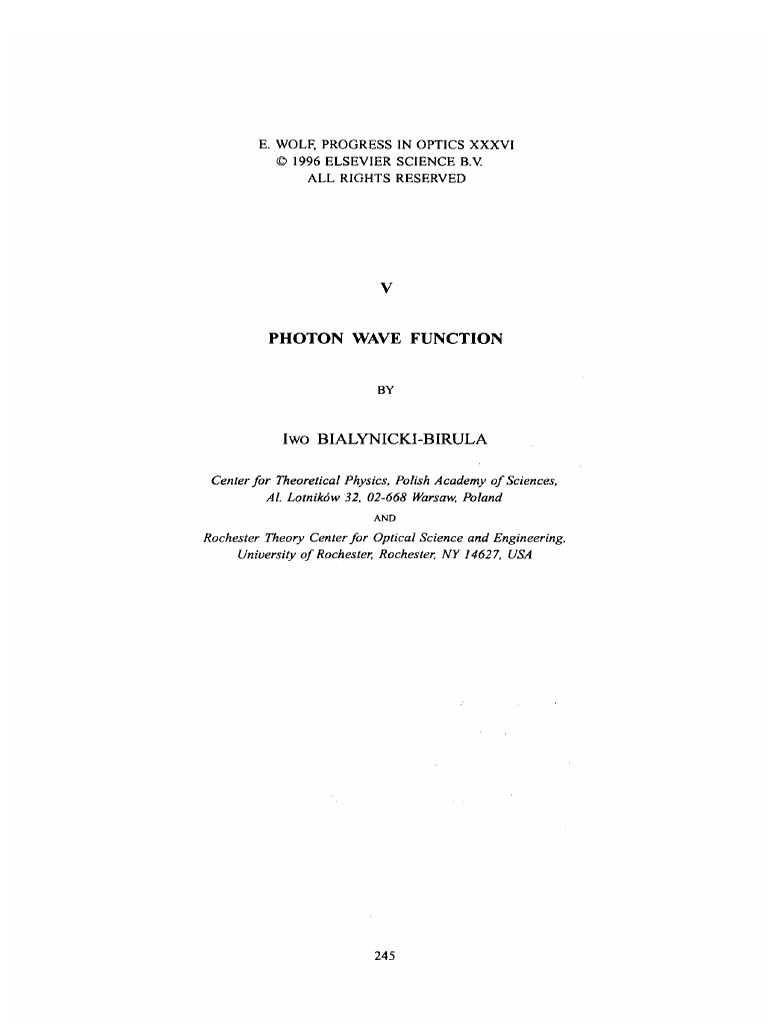 Photon Wave Function | PDF | Wave Function | Photon